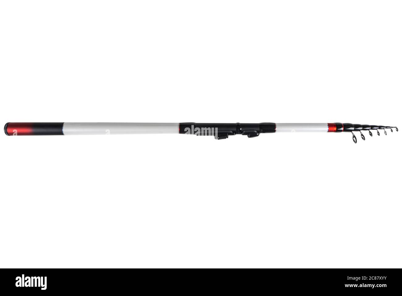 Fishing rod spinning ring with close-up. Fishing rod. Rod rings ...