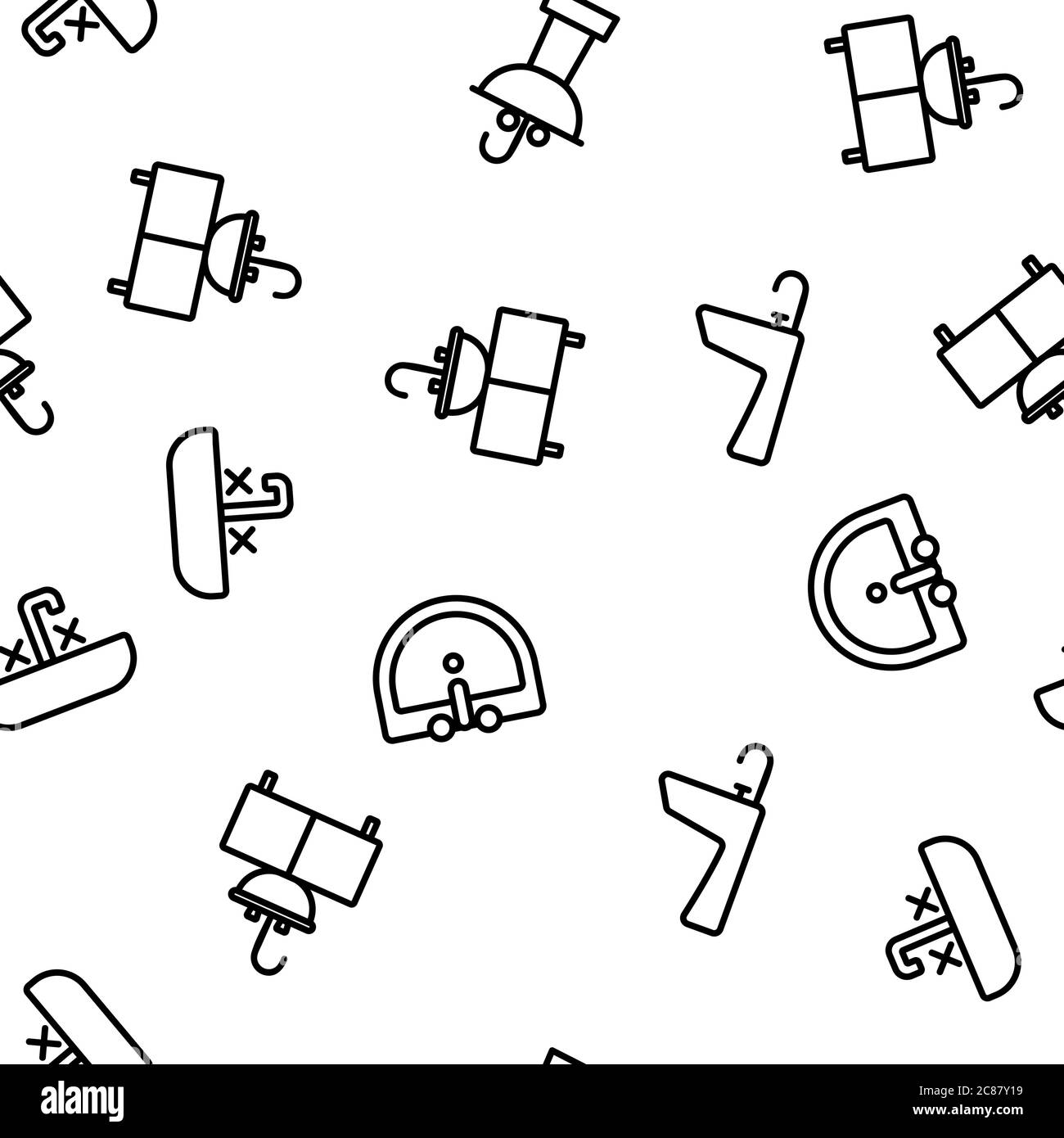 Sink Ceramic Bathroom Vector Seamless Pattern Stock Vector Image & Art ...