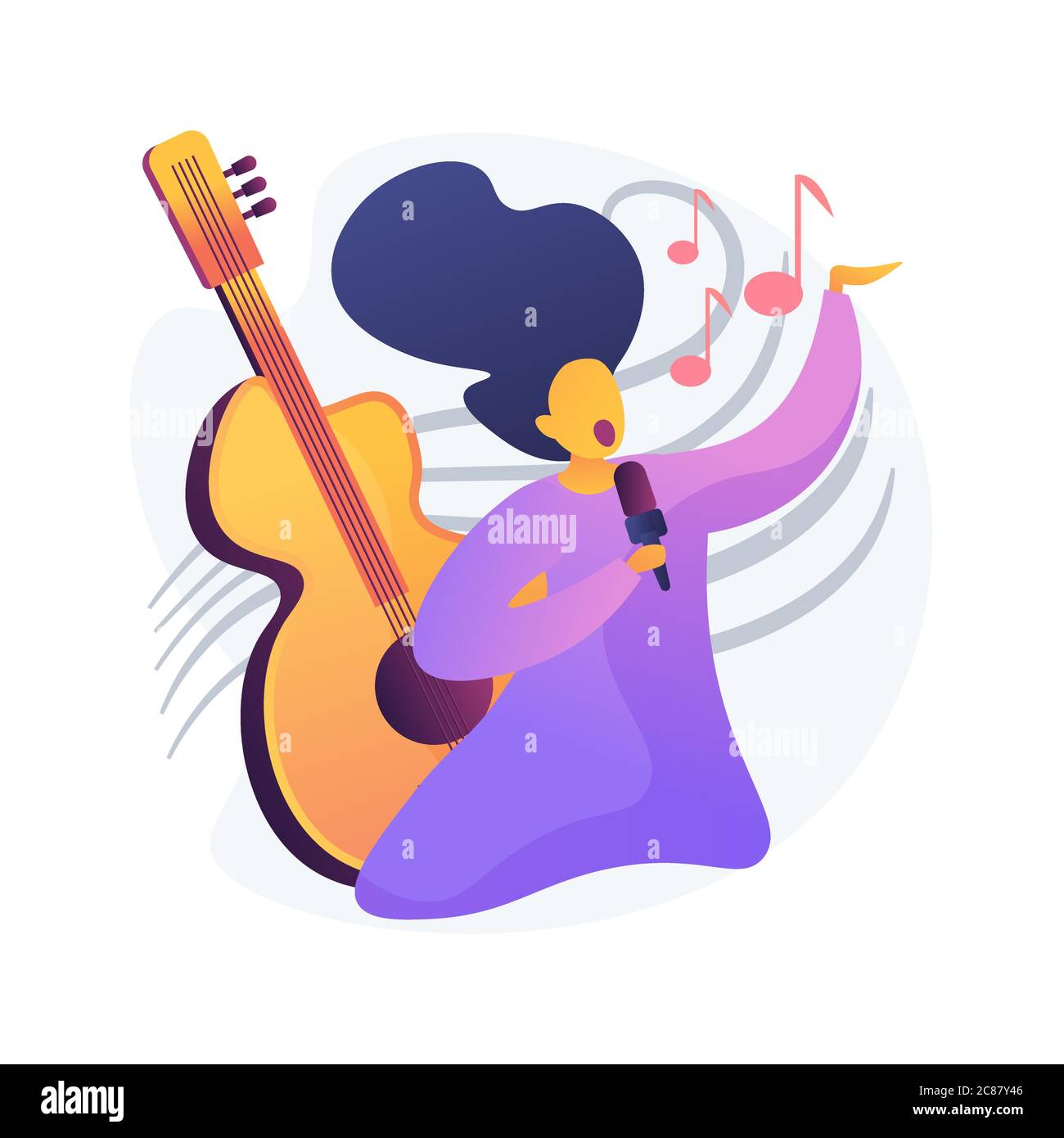 Popular singer in solo performance vector concept metaphor Stock Vector ...