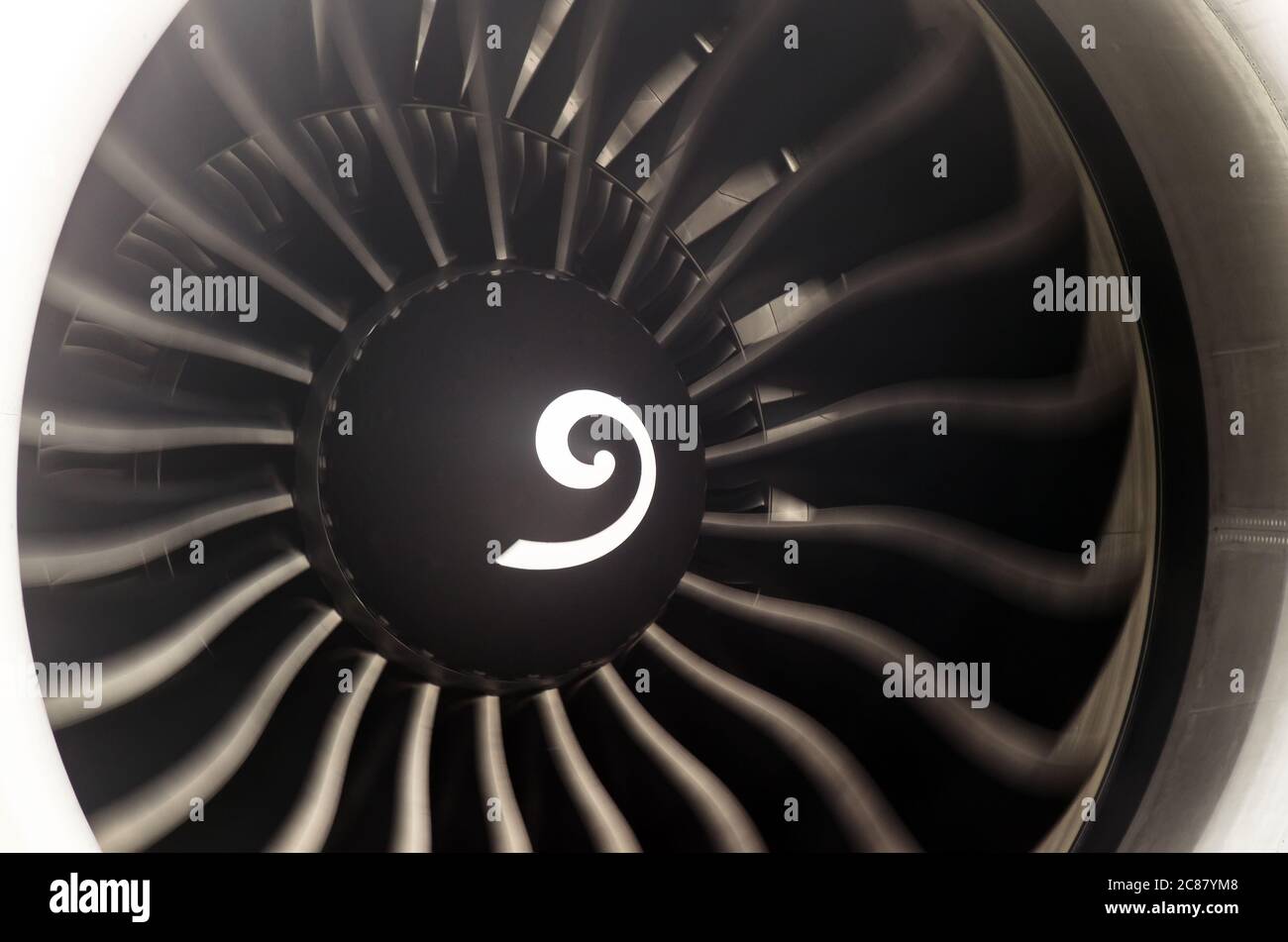 Airplane engine blades passenger airliner close up Stock Photo - Alamy