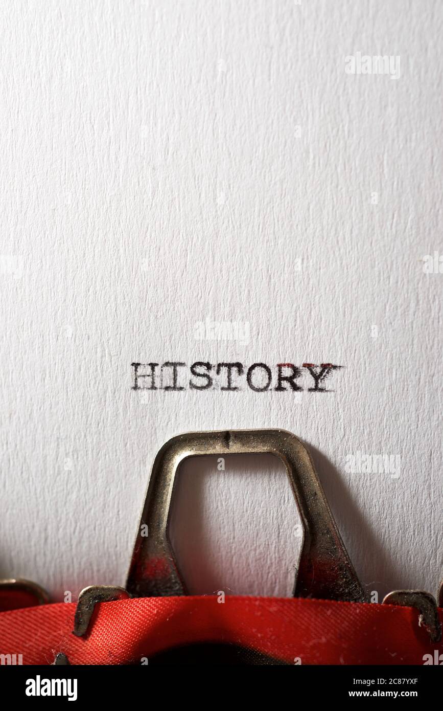 History word written with a typewriter Stock Photo - Alamy