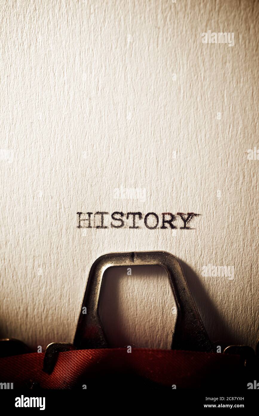 History word written with a typewriter Stock Photo - Alamy