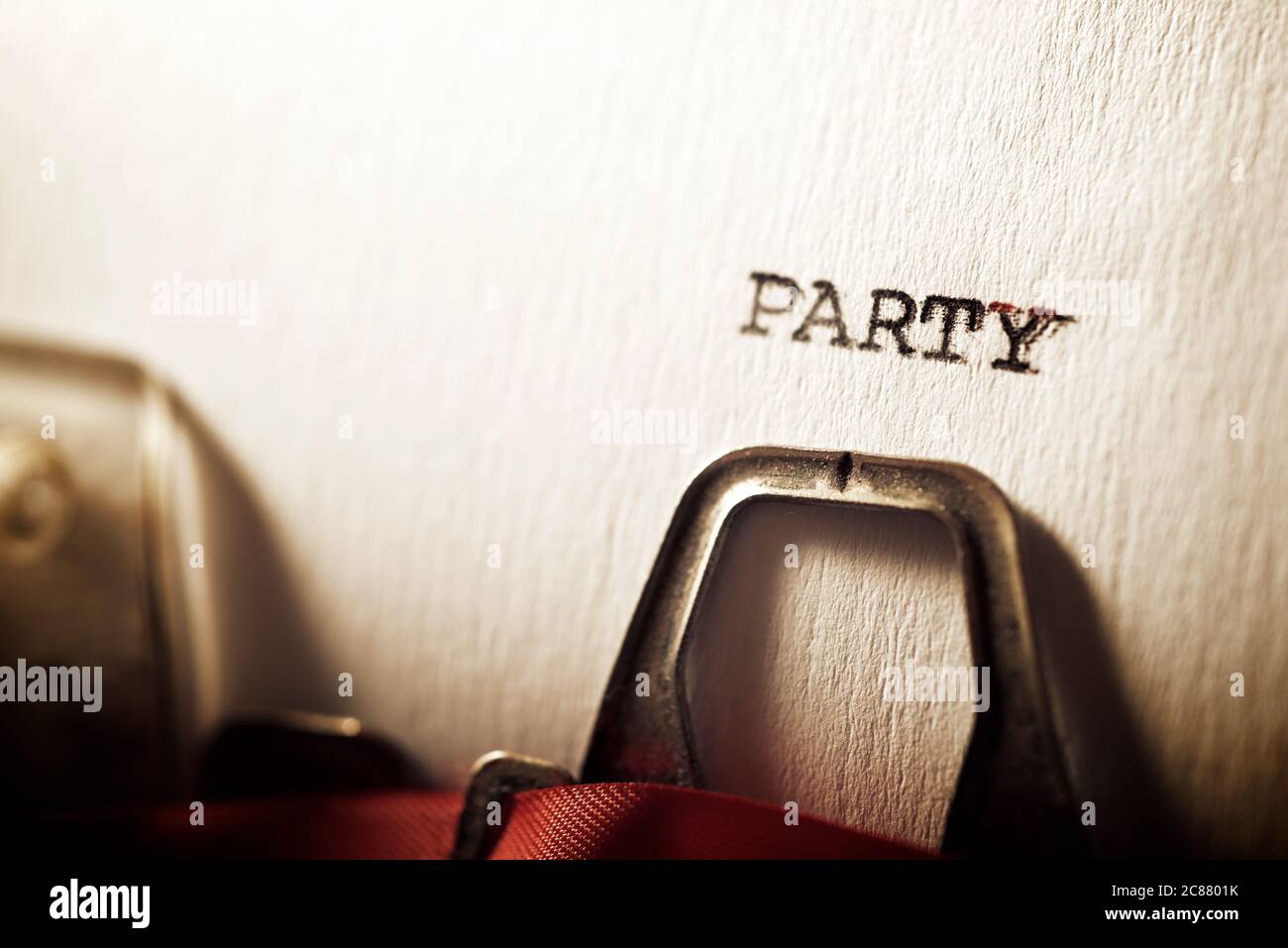 Party word written with a typewriter Stock Photo - Alamy