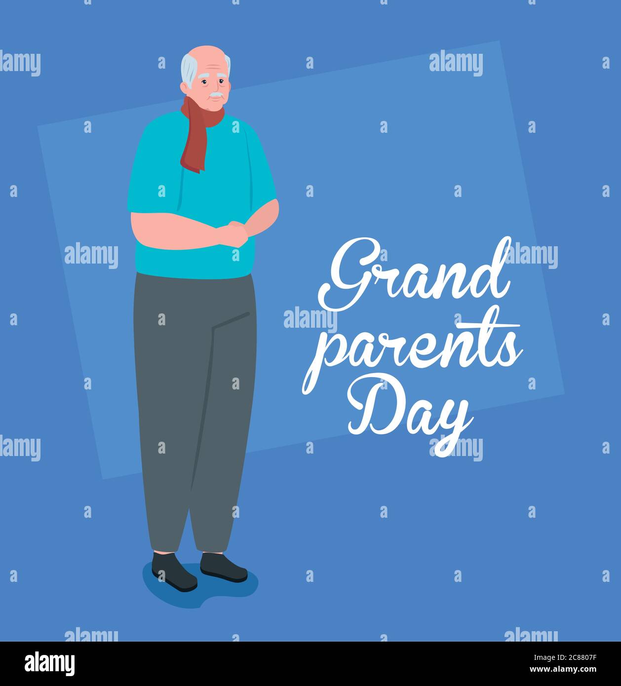 happy grand parents day with cute grandfather Stock Vector Image & Art ...