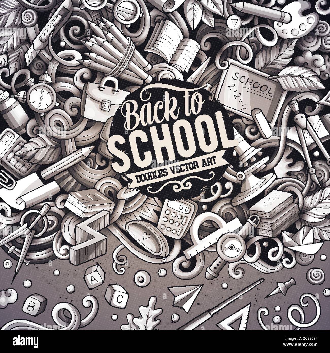 Background back school composition Stock Vector Images - Alamy