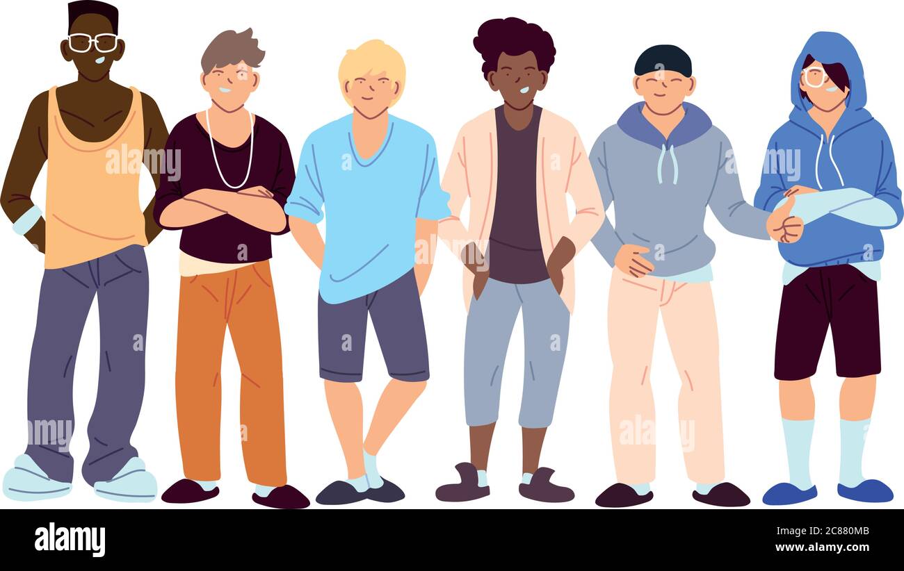men cartoons design, Cultural and friendship diversity theme Vector ...
