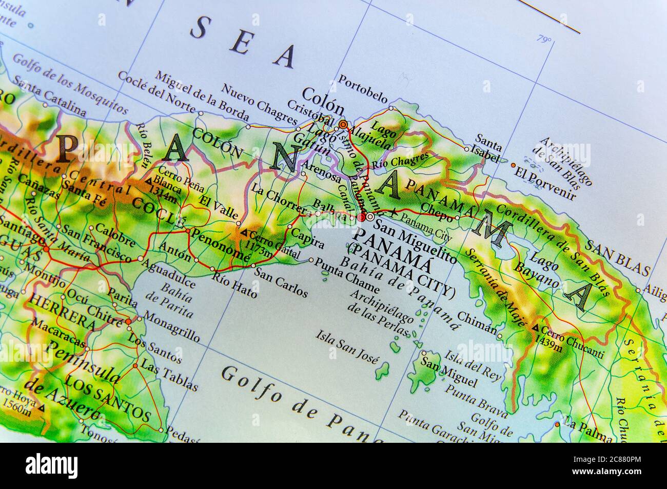 Geographic map of Panama state Stock Photo - Alamy