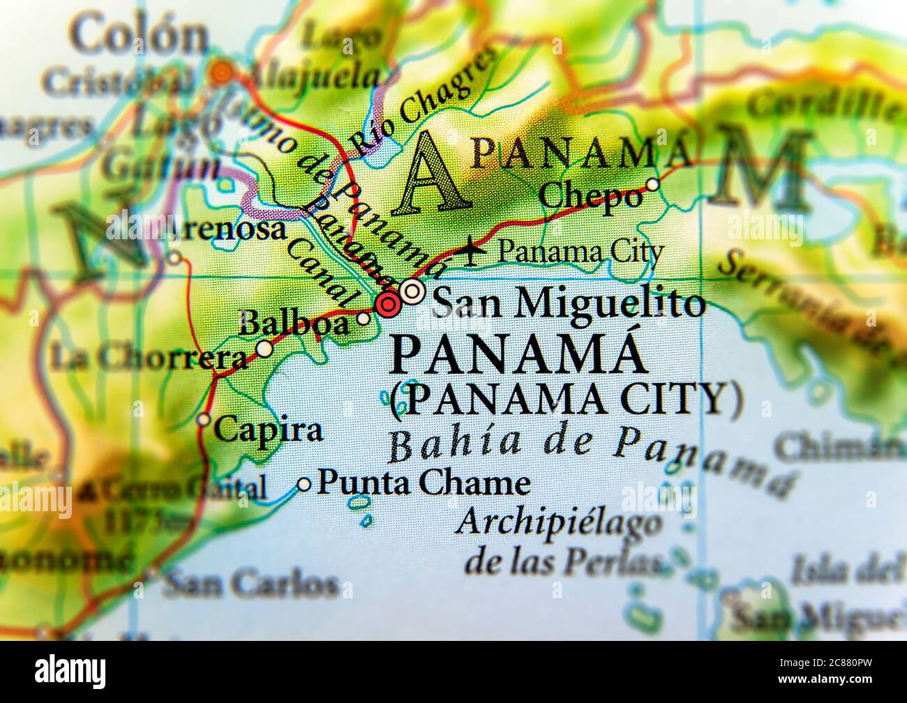 Geographic map of Panama City Stock Photo - Alamy