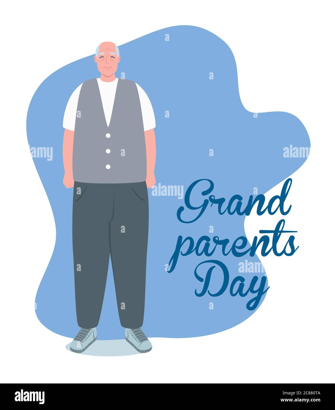 happy grand parents day with cute grandfather Stock Vector Image & Art ...
