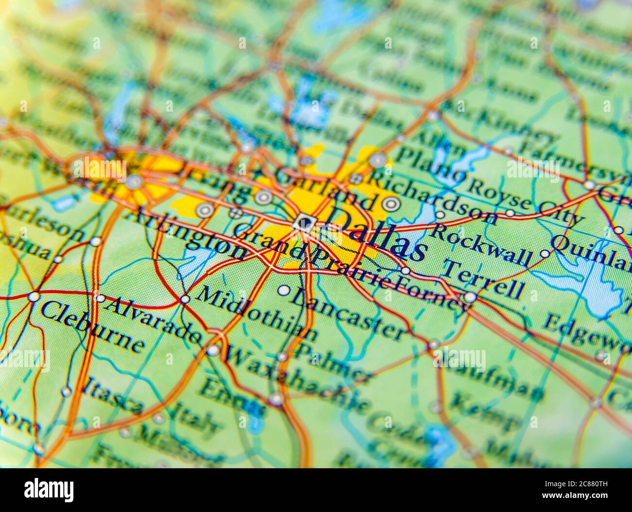 Geographic map of Dallas Stock Photo - Alamy