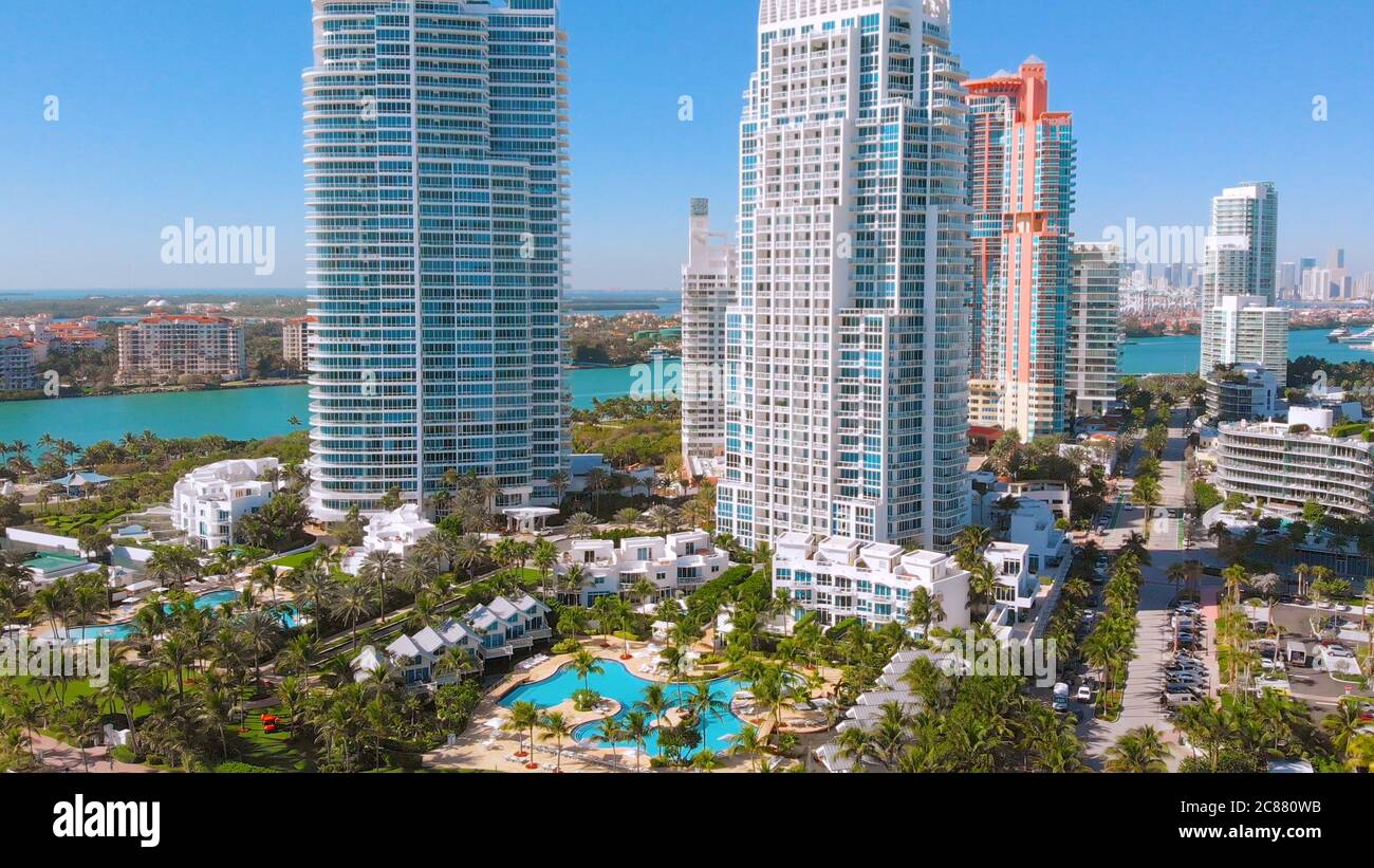 Downtown Miami in the background of skyscrapers Stock Photo - Alamy