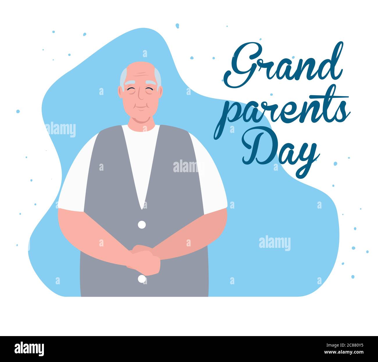 happy grand parents day with cute grandfather Stock Vector Image & Art ...