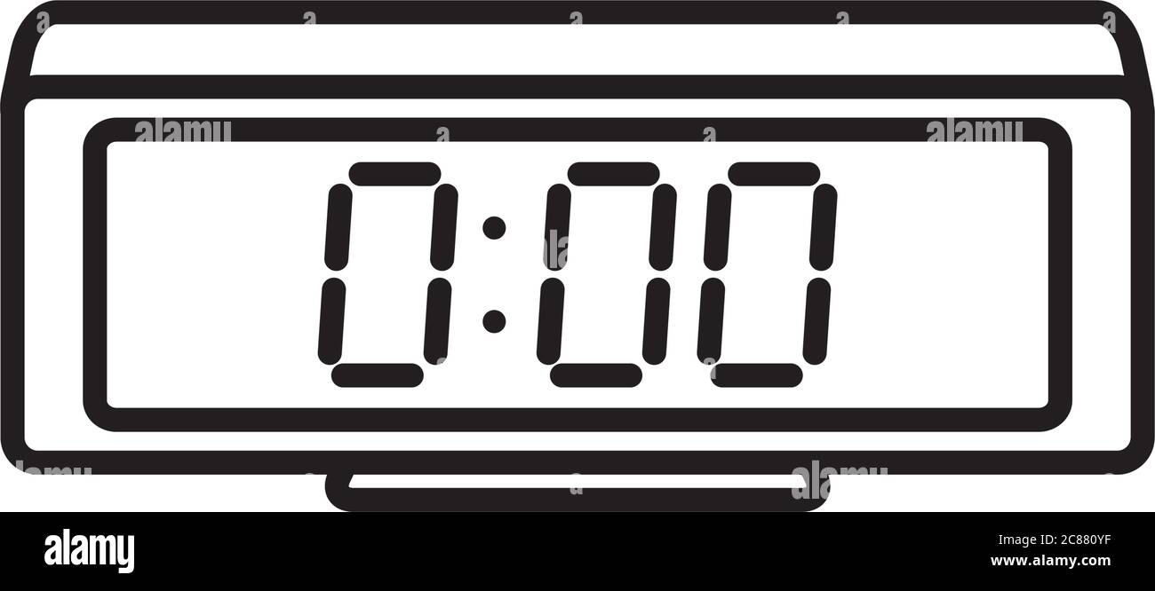 Digital Clock Clipart Black And White
