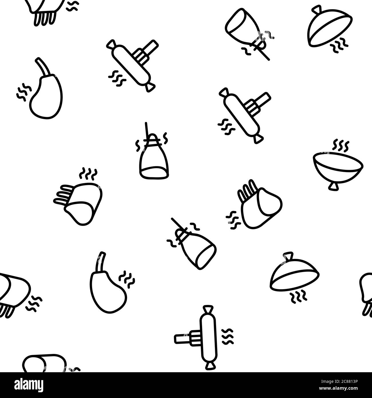 Smoked Meat Barbecue Vector Seamless Pattern Stock Vector Image & Art ...