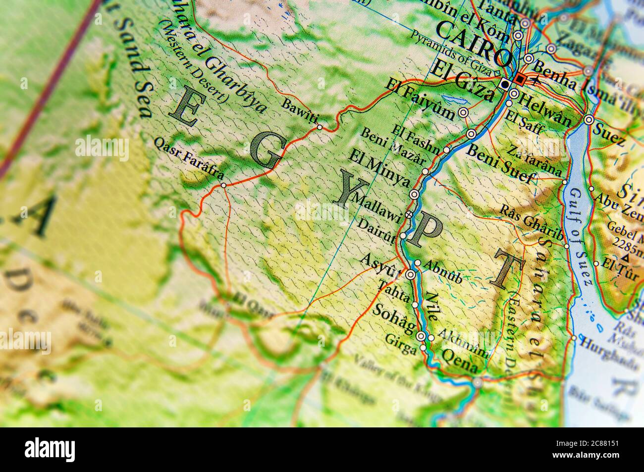 Geographic map of Egypt with important cities Stock Photo - Alamy