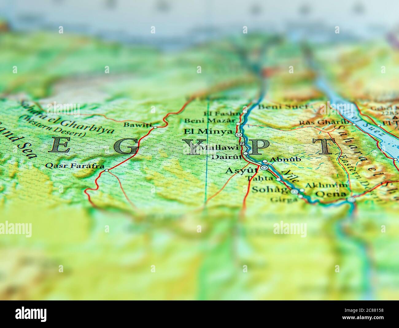 Geographic map of Egypt with important cities Stock Photo - Alamy