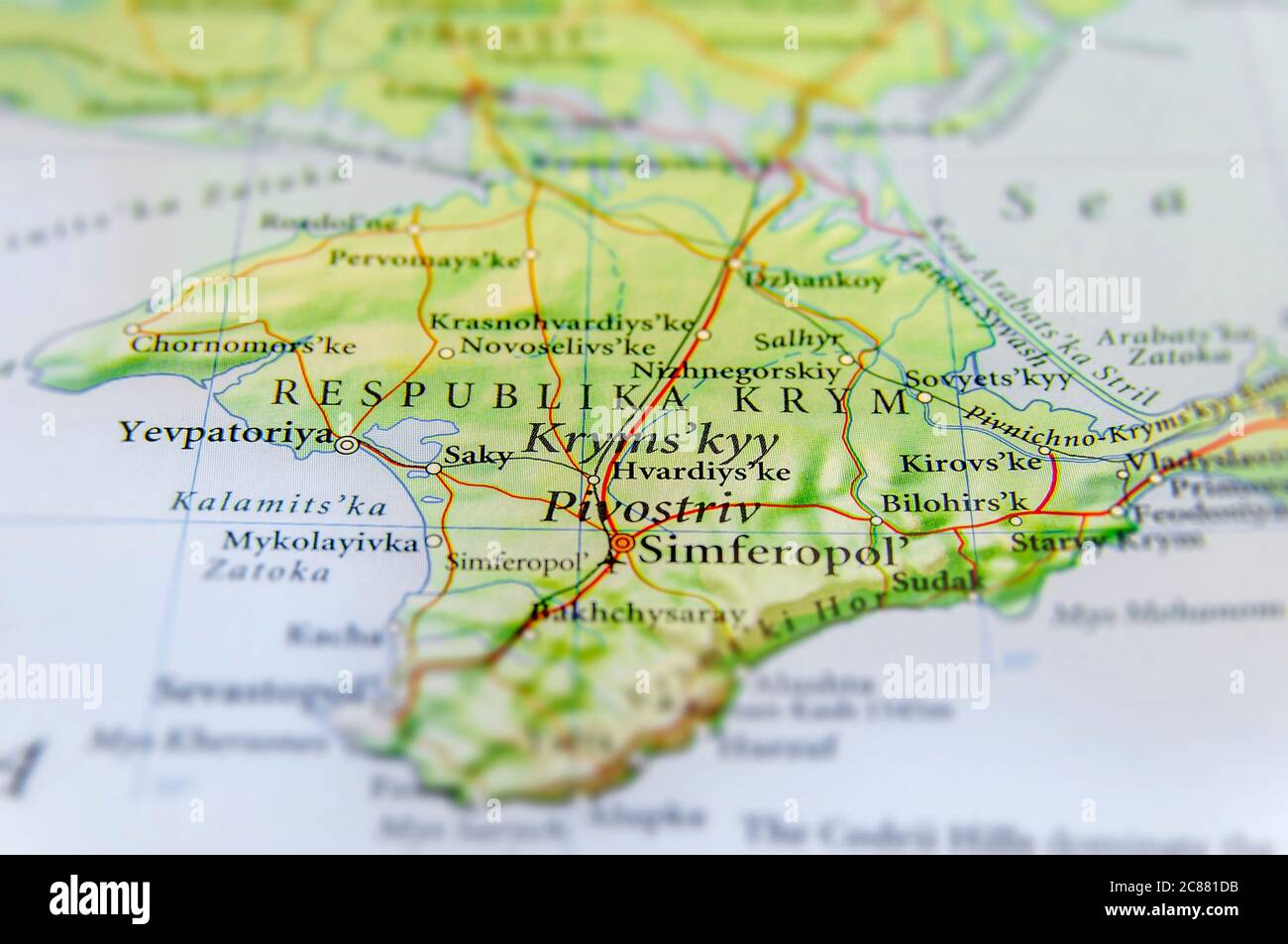 Geographic map of European Autonomous Republic of Crimea Stock Photo ...