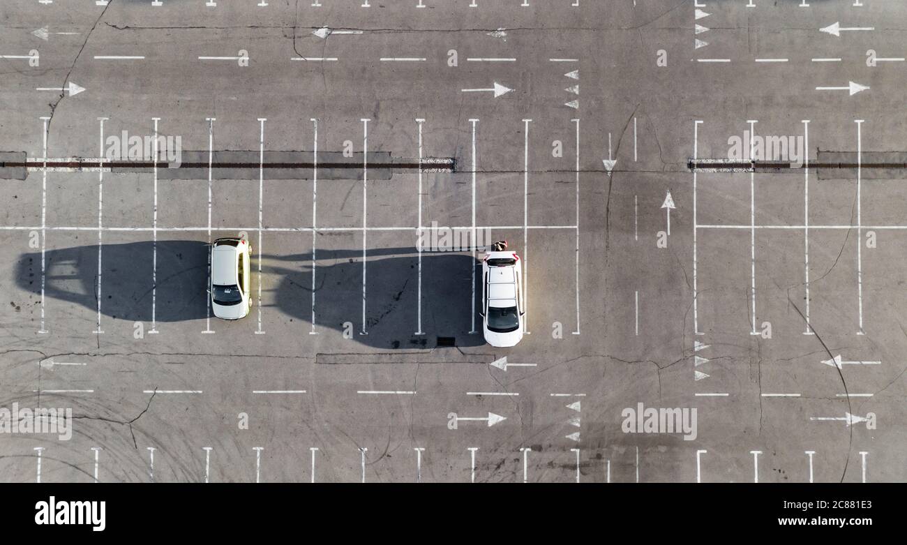 Cars on parking from high Stock Photo - Alamy