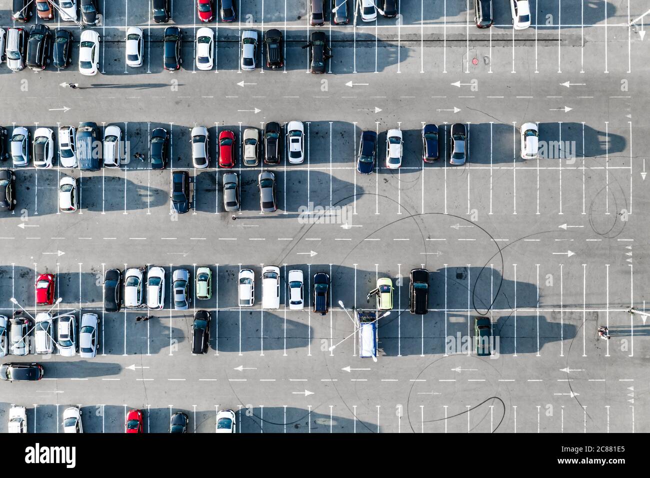 Cars on parking from above Stock Photo - Alamy