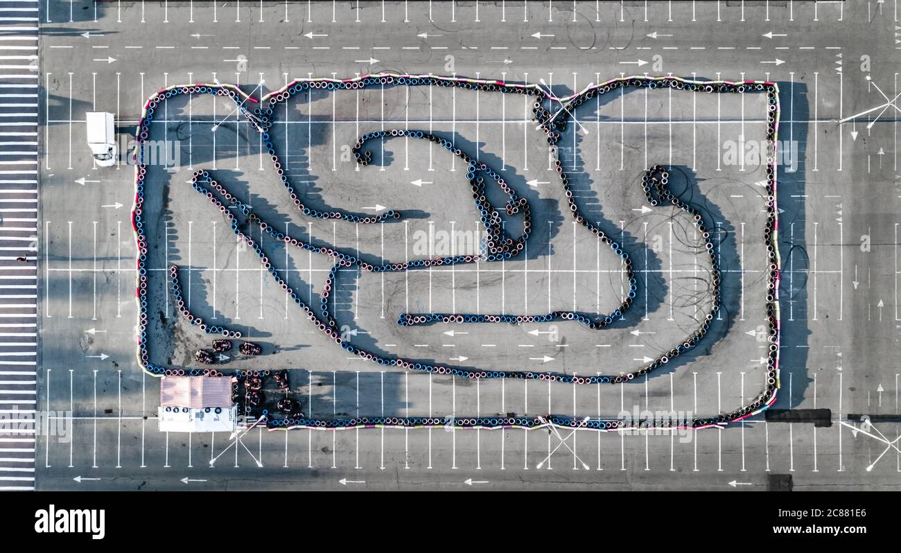Carting track view from high Stock Photo - Alamy