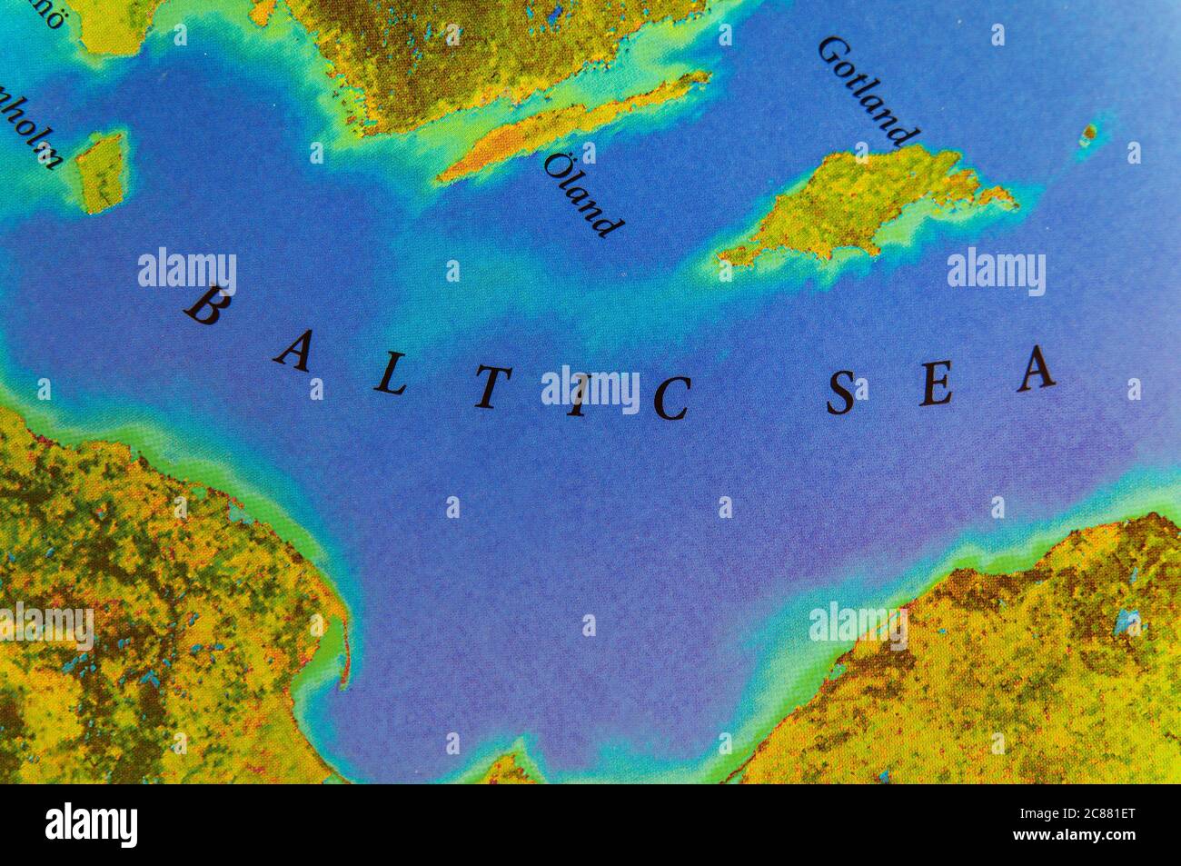 Geographic map of European Baltic sea close Stock Photo - Alamy