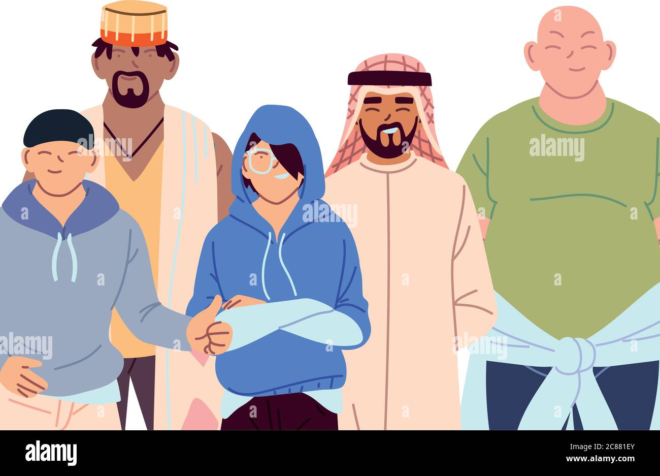 men cartoons design, Cultural and friendship diversity theme Vector ...