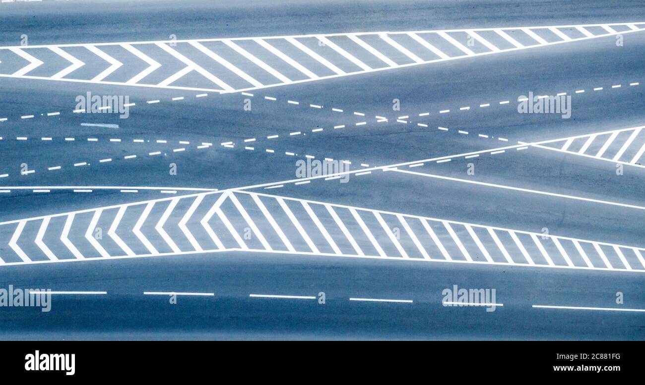 Road Lanes on asphalt from above Stock Photo - Alamy