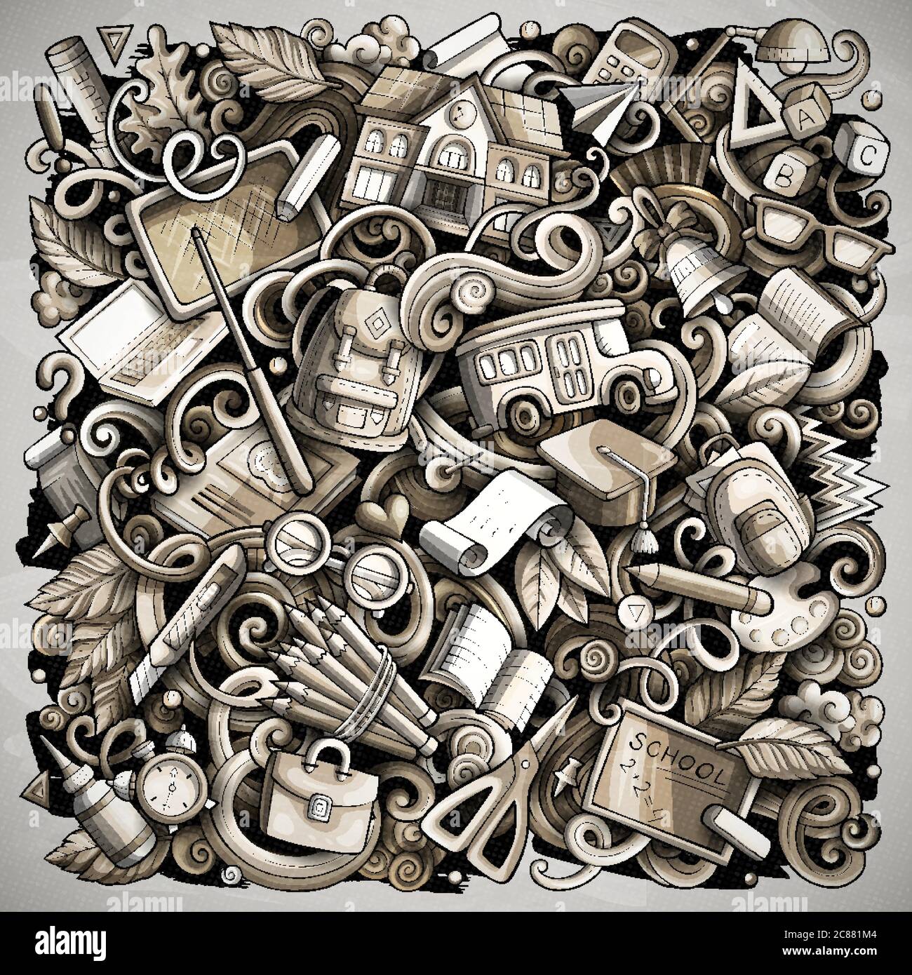 Cartoon vector doodles School illustration Stock Vector Image & Art - Alamy