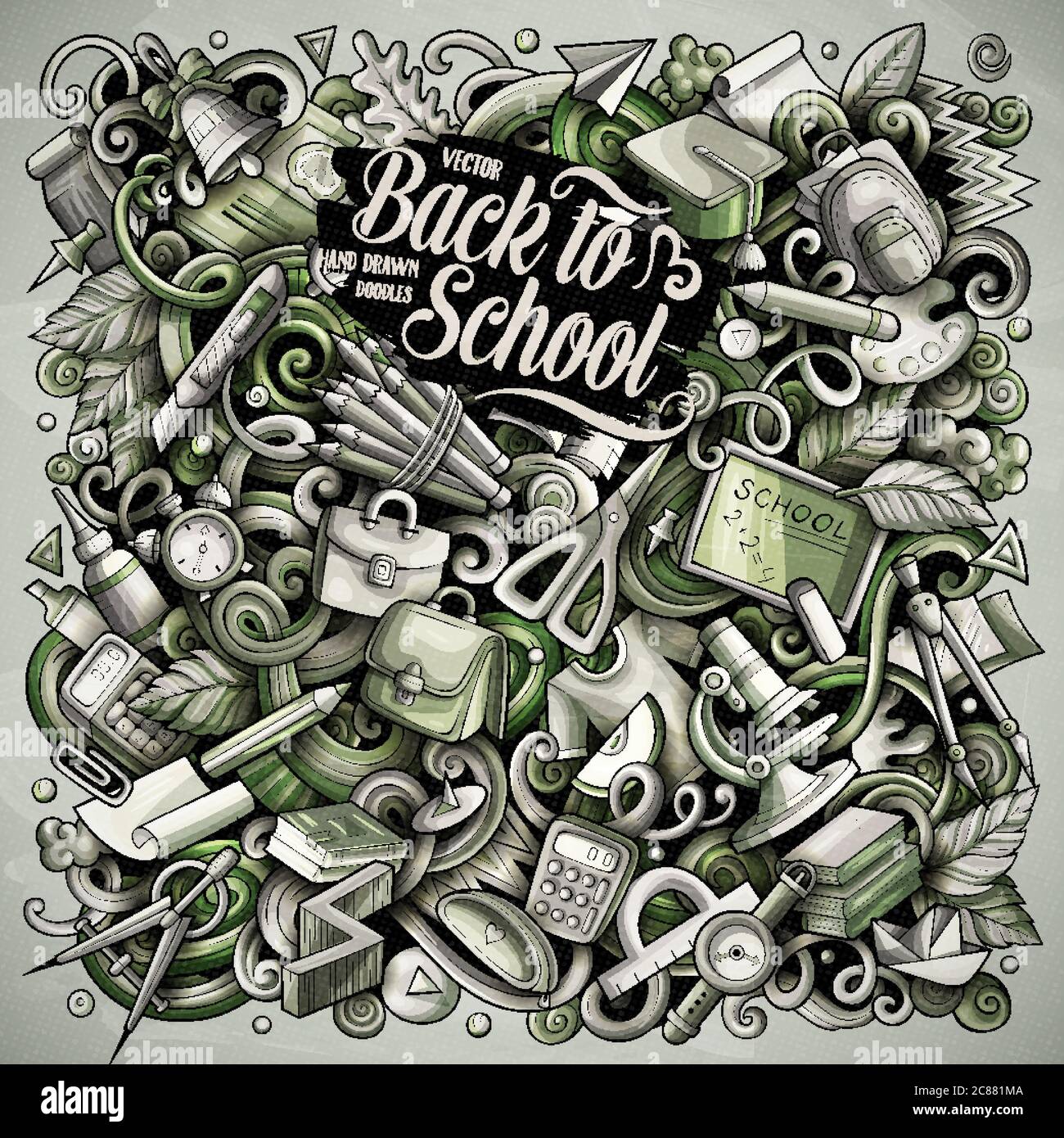 Cartoon vector doodles School illustration Stock Vector Image & Art - Alamy