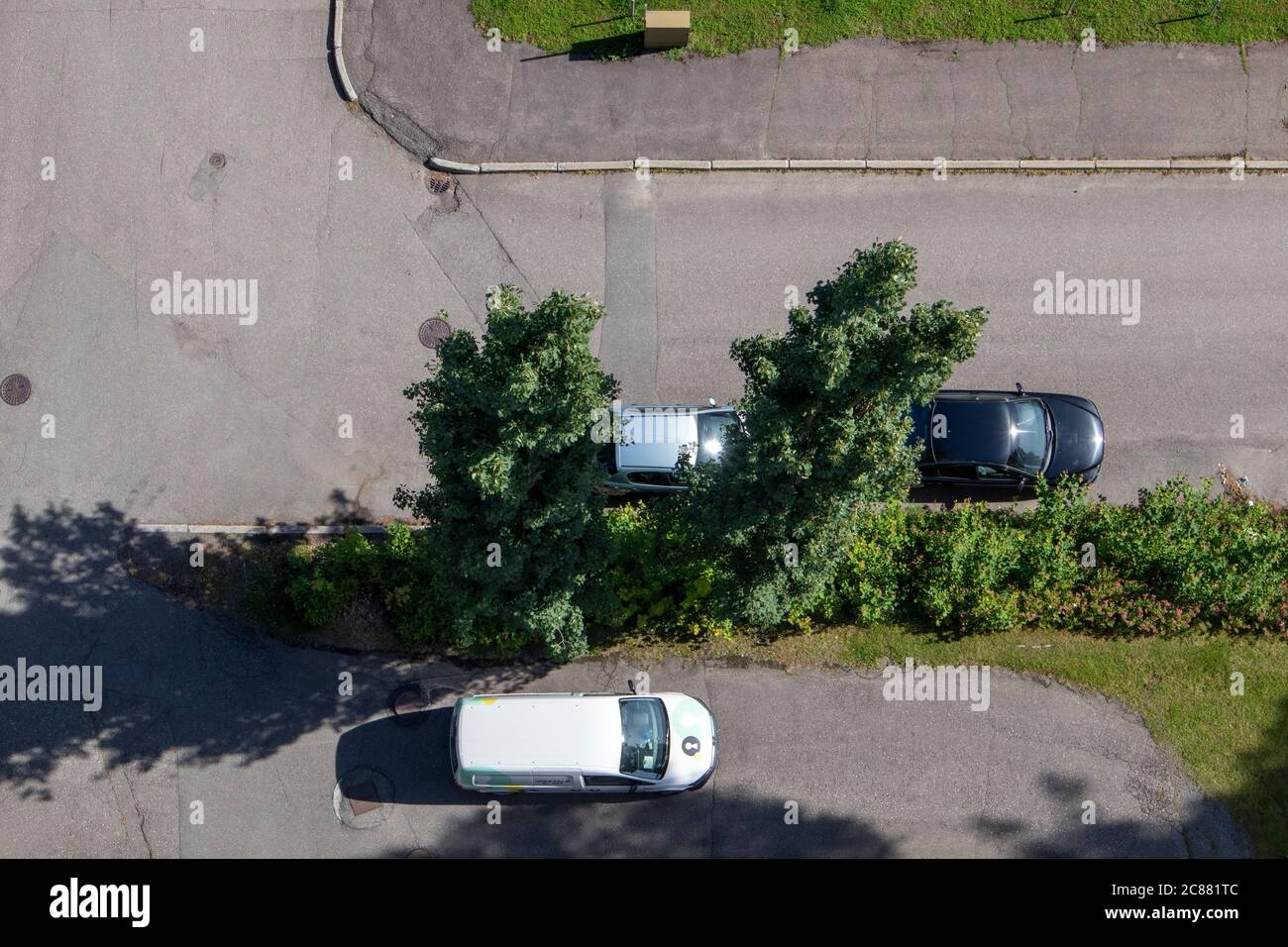High view scenery of cars in park in Varkaus, Finland Stock Photo - Alamy