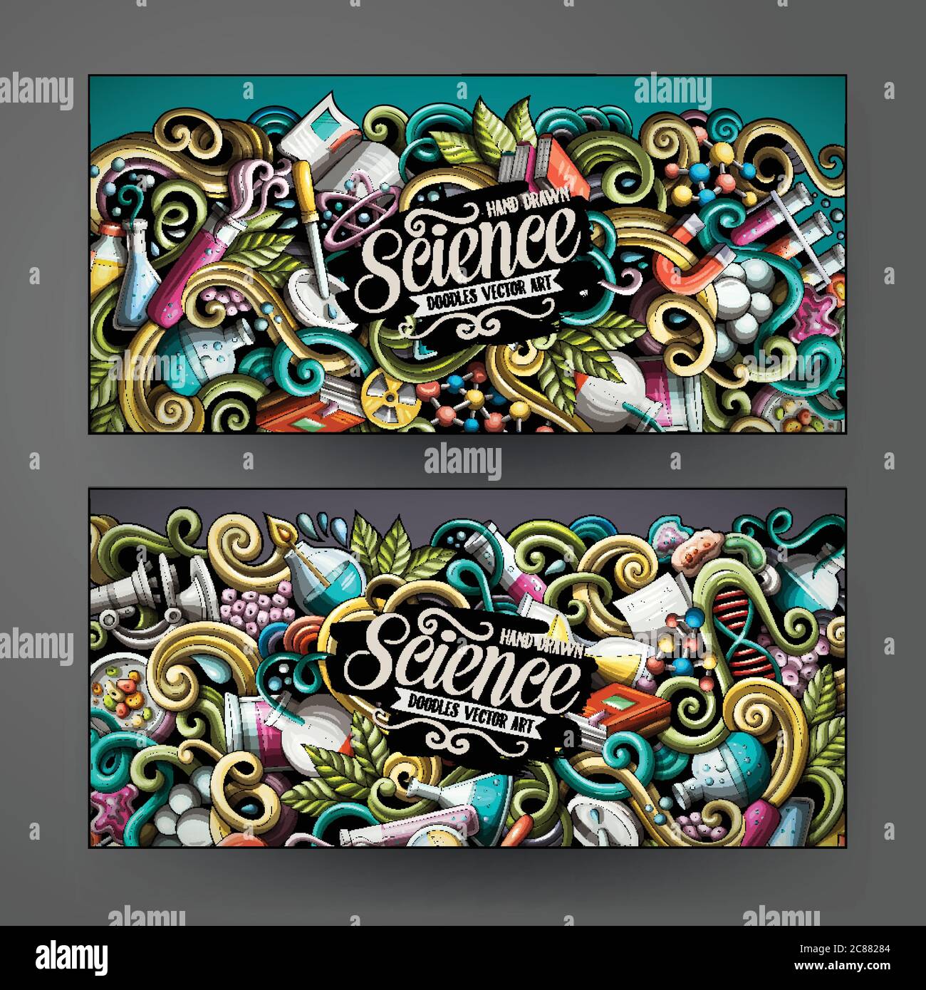 Cartoon doodles science 2 vertical banners Stock Vector Image & Art - Alamy
