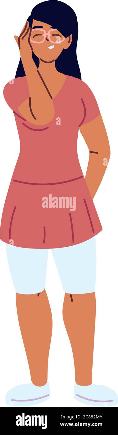 latin woman cartoon design, Girl female person people human and social ...
