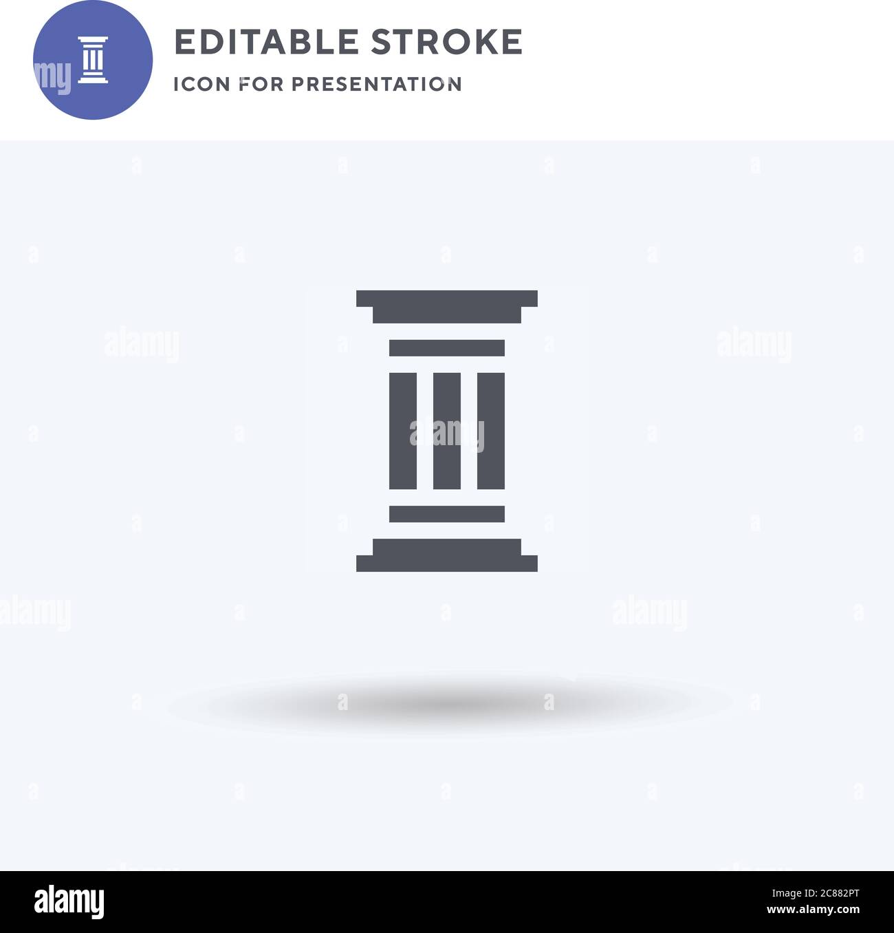 Column icon vector, filled flat sign, solid pictogram isolated on white ...