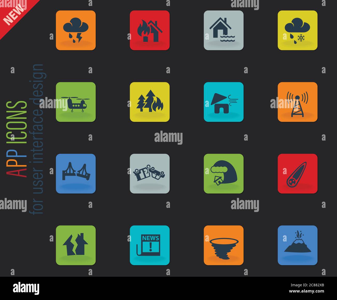 natural disasters icon set Stock Vector Image & Art - Alamy