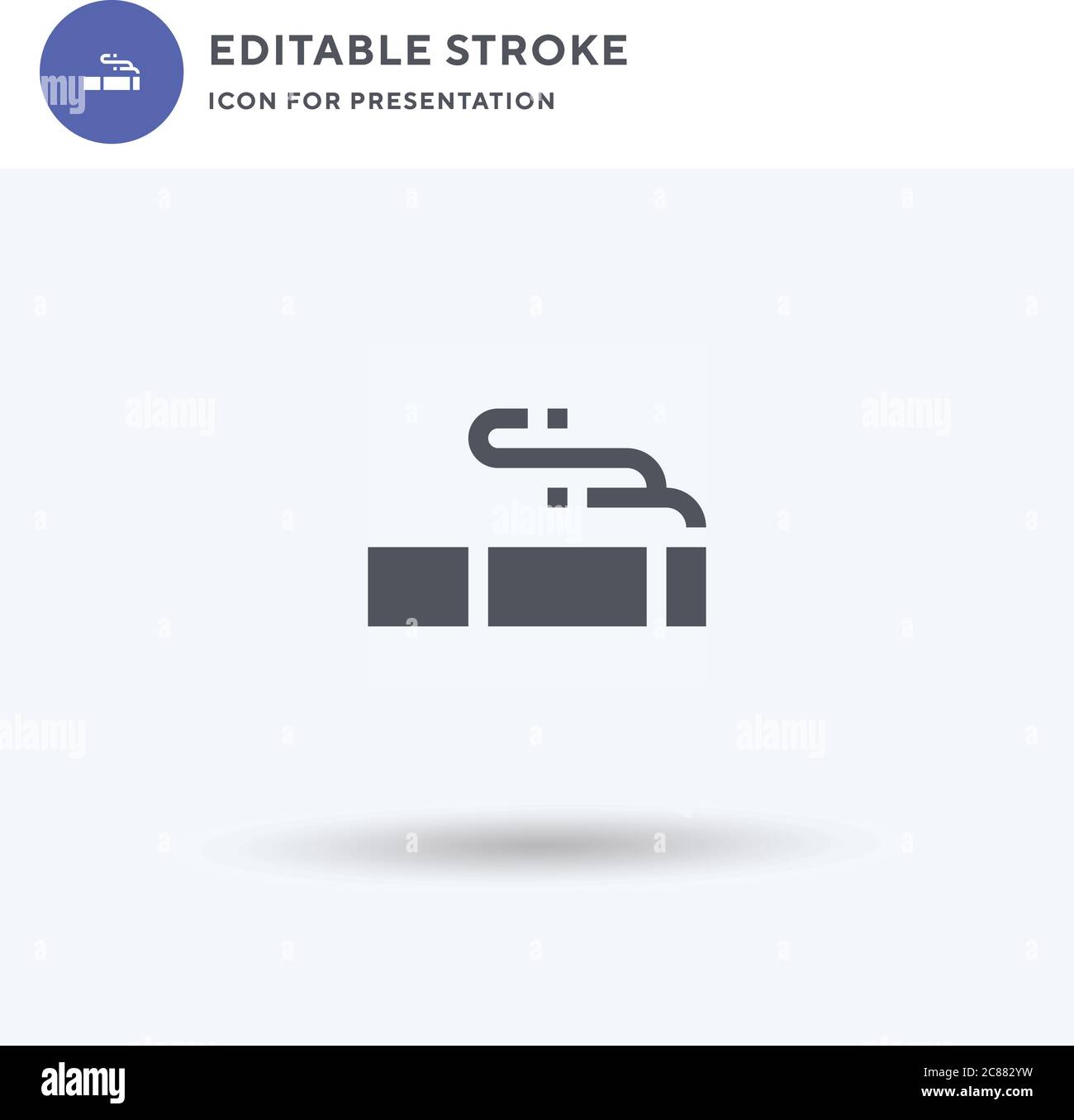 Cigarrete icon vector, filled flat sign, solid pictogram isolated on ...