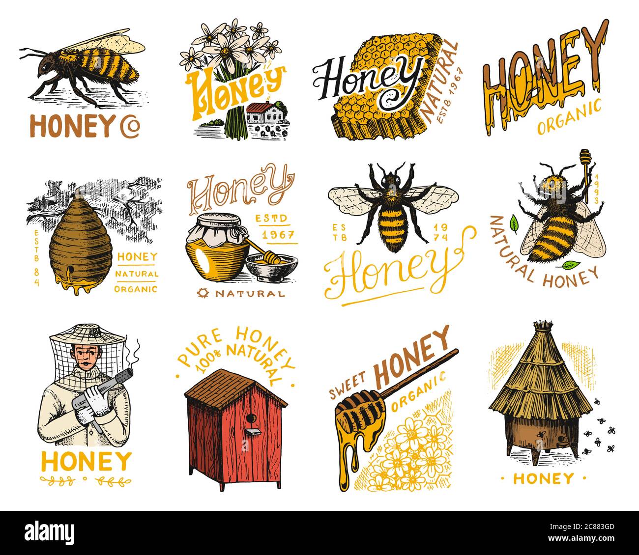Vintage Honey Bee Logo