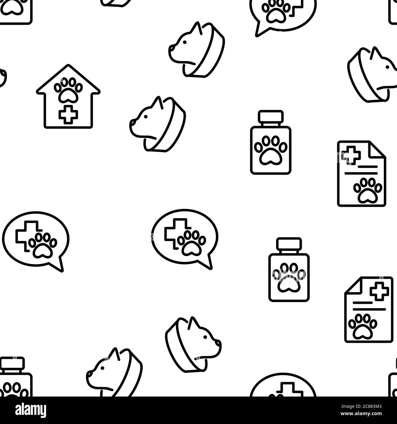 Pet Clinic Veterinary Vector Seamless Pattern Stock Vector Image & Art ...