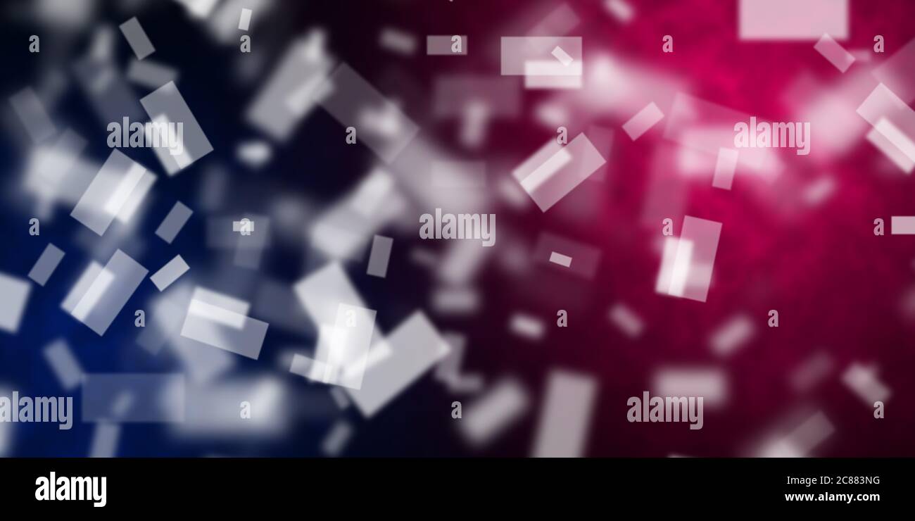 Flying rectangular shapes over dark blue and magenta background Stock ...