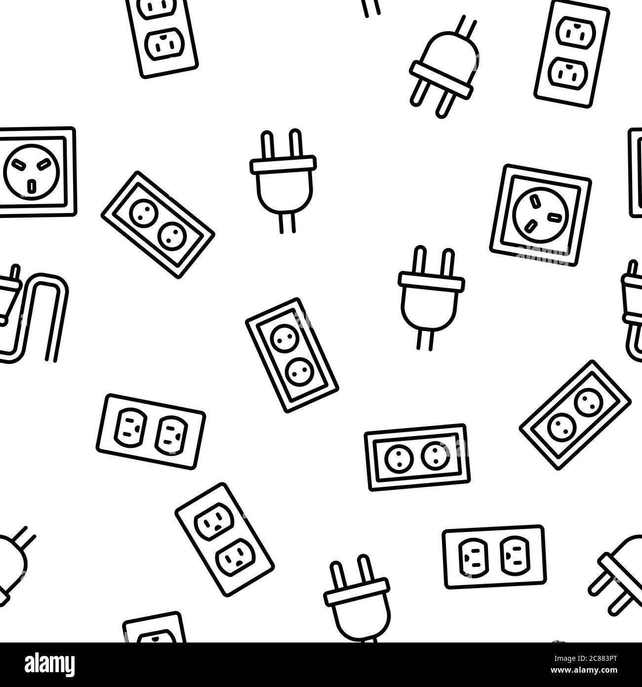 Electric Power Socket Vector Seamless Pattern Stock Vector Image & Art ...