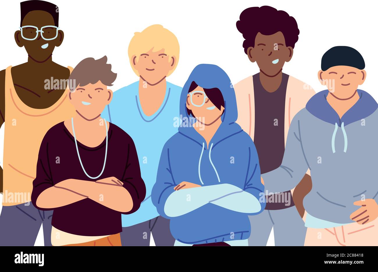 men cartoons design, Cultural and friendship diversity theme Vector ...