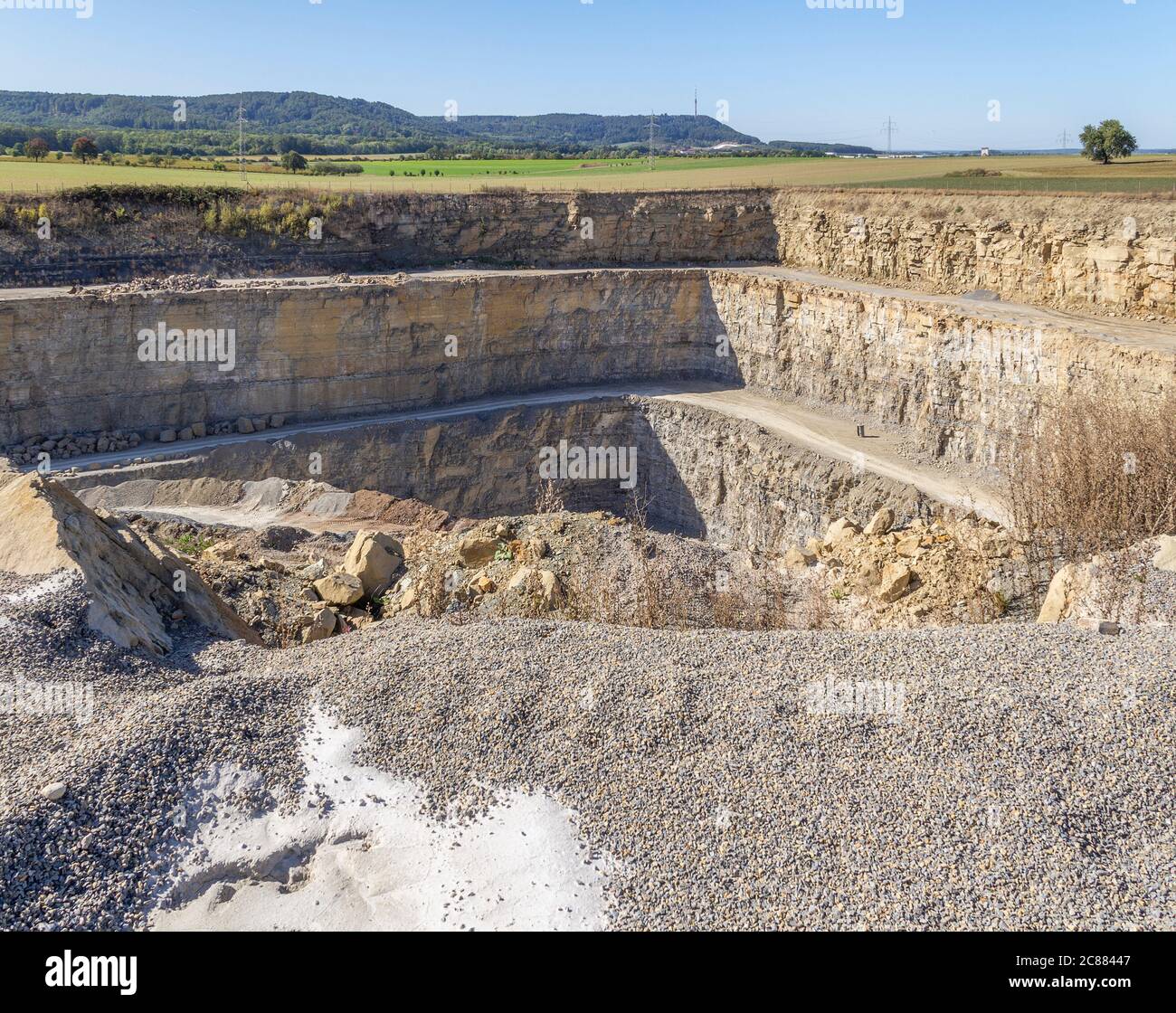 landscape around a stone pit with roads in Southern Germany Stock Photo ...