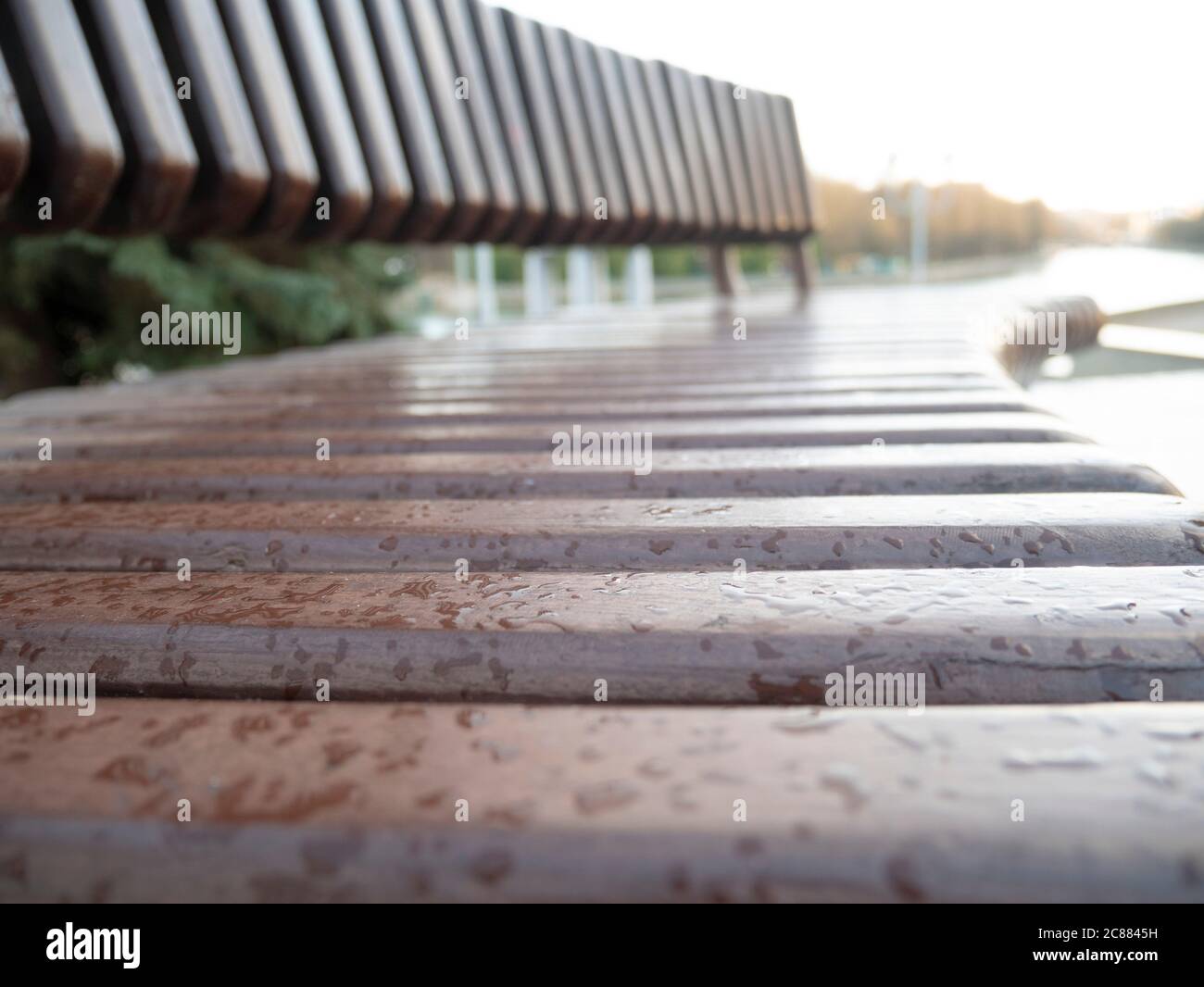 Water drops bench hi-res stock photography and images - Alamy