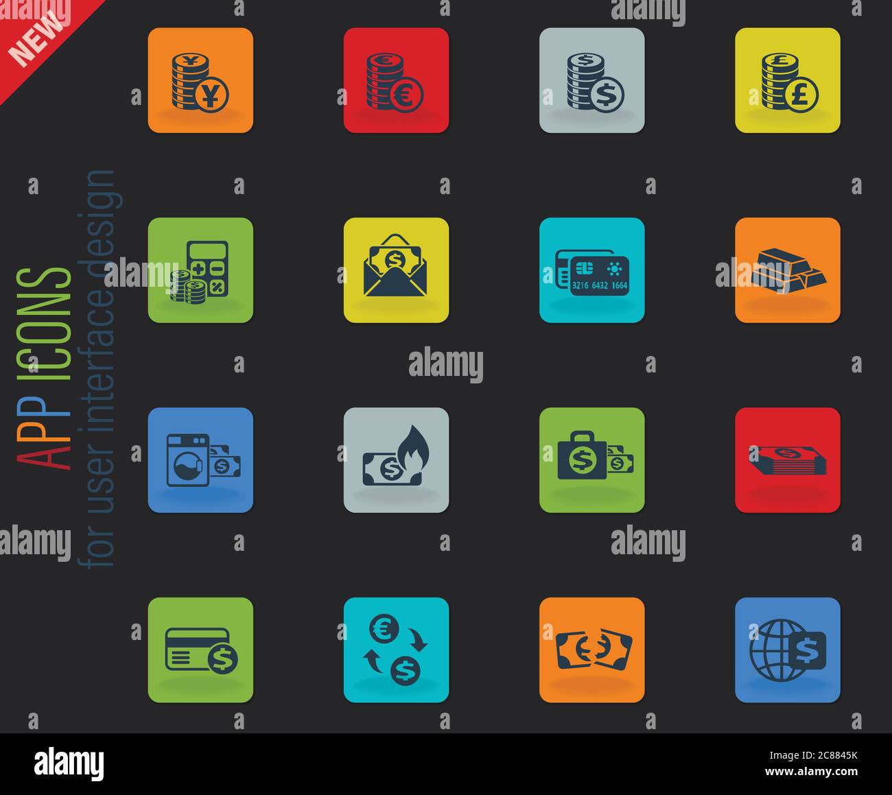money symbols icon set Stock Vector Image & Art - Alamy