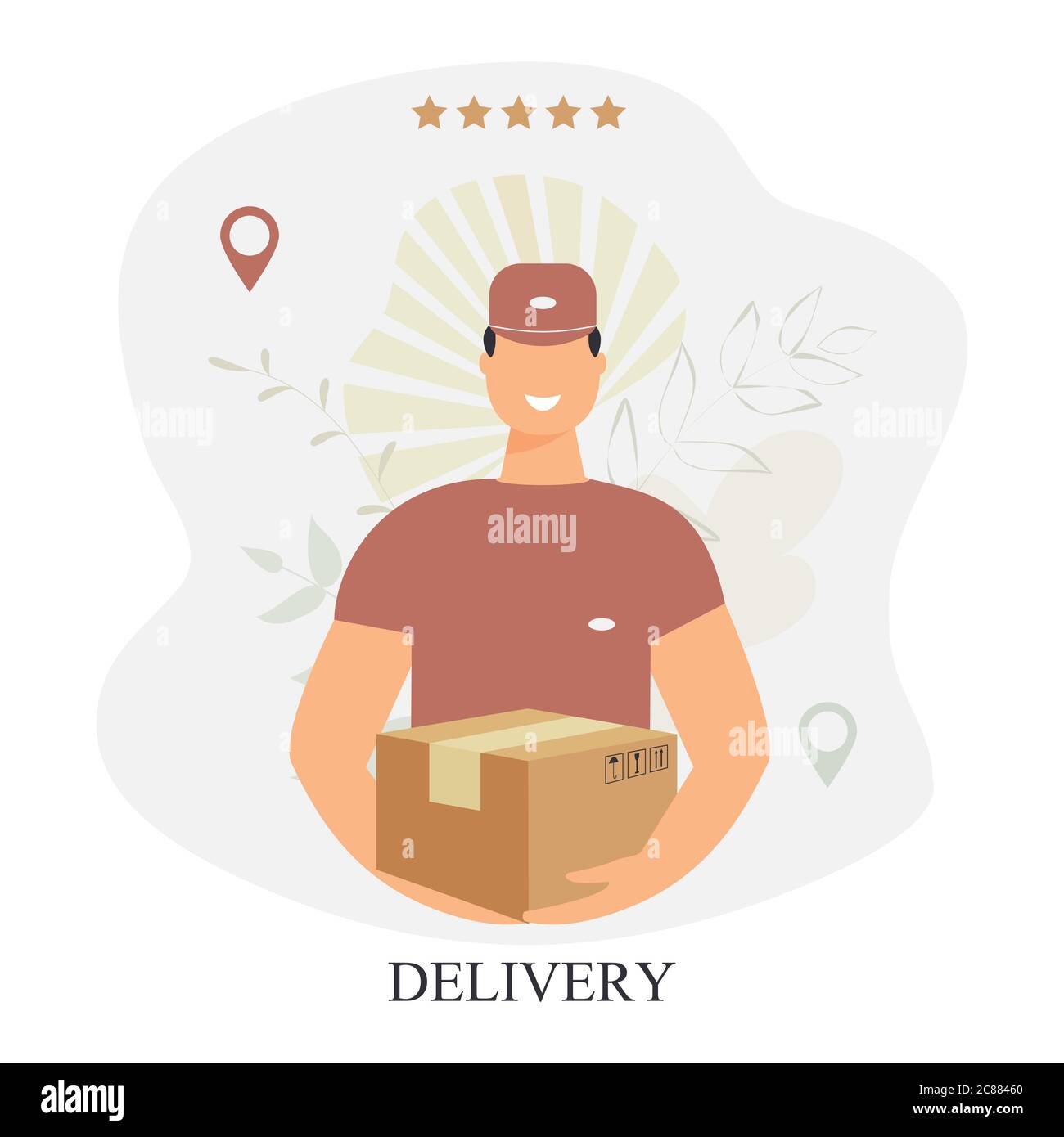 Delivery courier in uniform Cut Out Stock Images & Pictures - Alamy