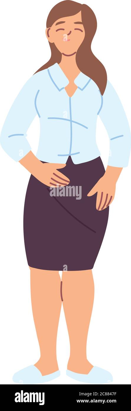 browh hair woman cartoon design, Girl female person people human and ...