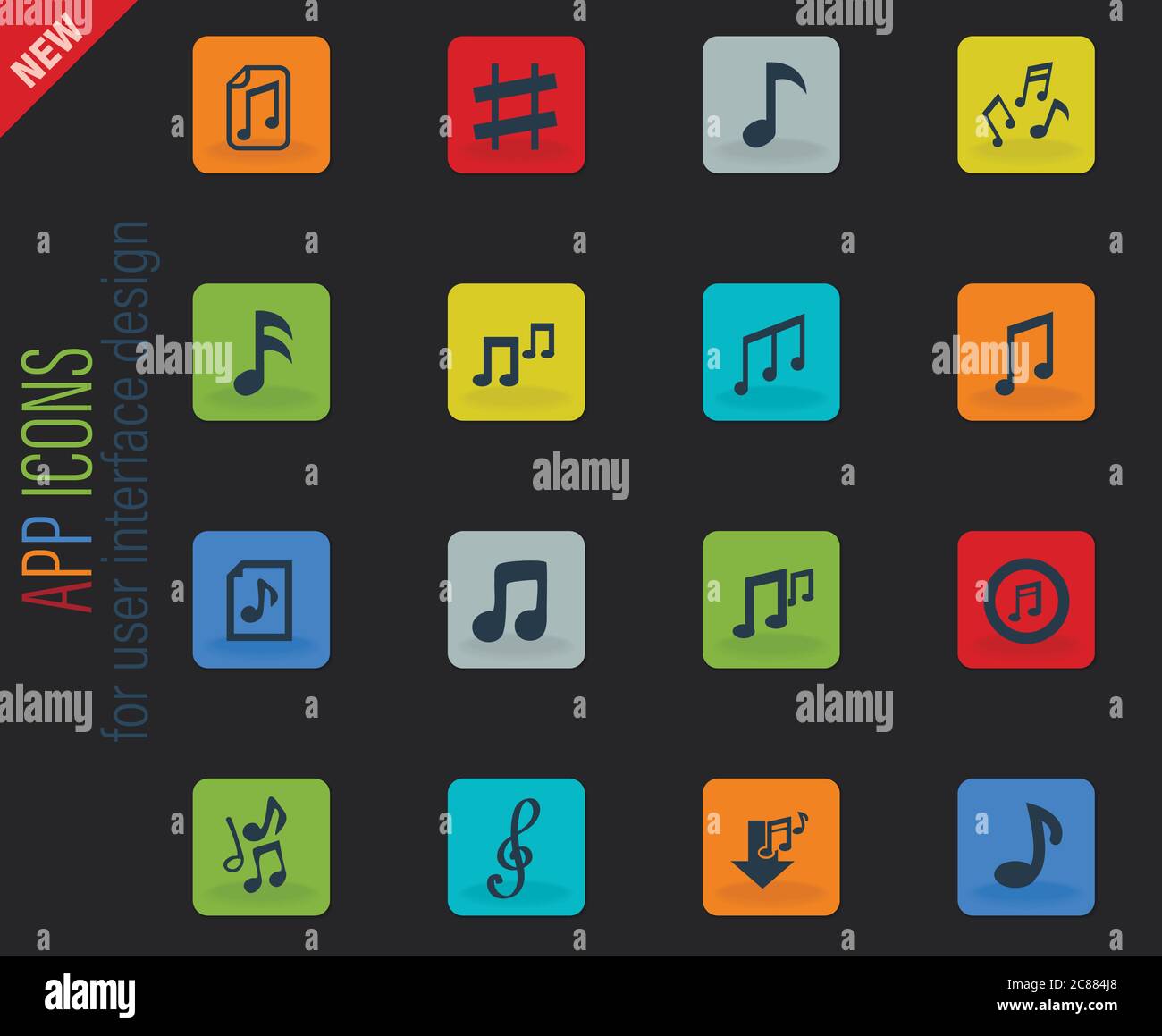 musical notes icon set Stock Vector Image & Art - Alamy