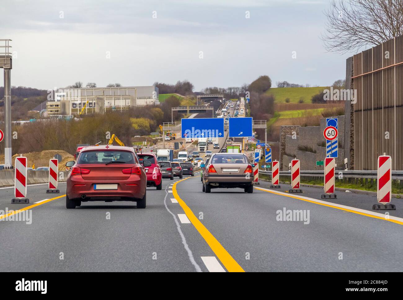 scenery at a controlled-access highway in Germany Stock Photo - Alamy