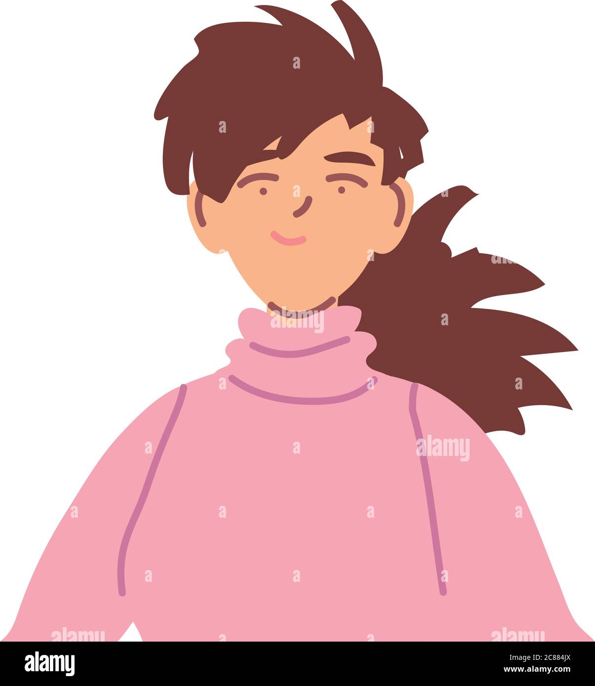 browh hair woman cartoon design, Girl female person people human and ...