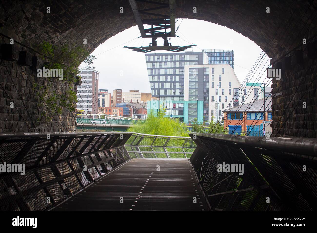 7 July 2020 A view of downtown Sheffield England looking from Cobweb ...