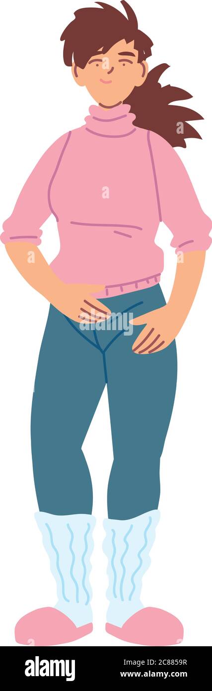 browh hair woman cartoon design, Girl female person people human and ...